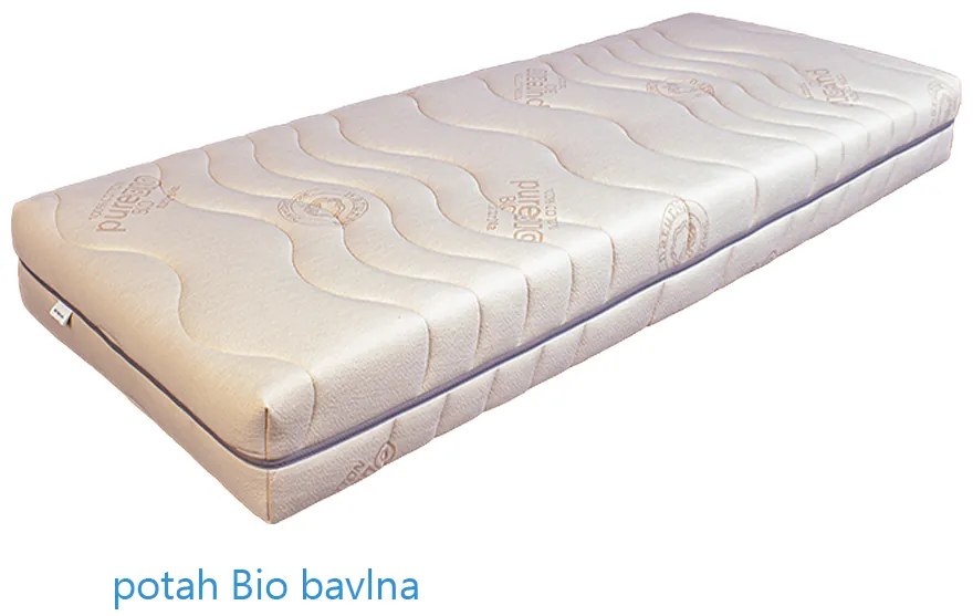 Pěnová matrace Mabo MESTE KOMBI hard/med 23 cm - 120 x 200 Potah: Bio bavlna, Lehací vrstva: Eucahard HR foam
