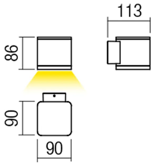 Redo 9081 nástěnné LED svítidlo Beta tmavě hnědé, 6W, 4000K, 9cm