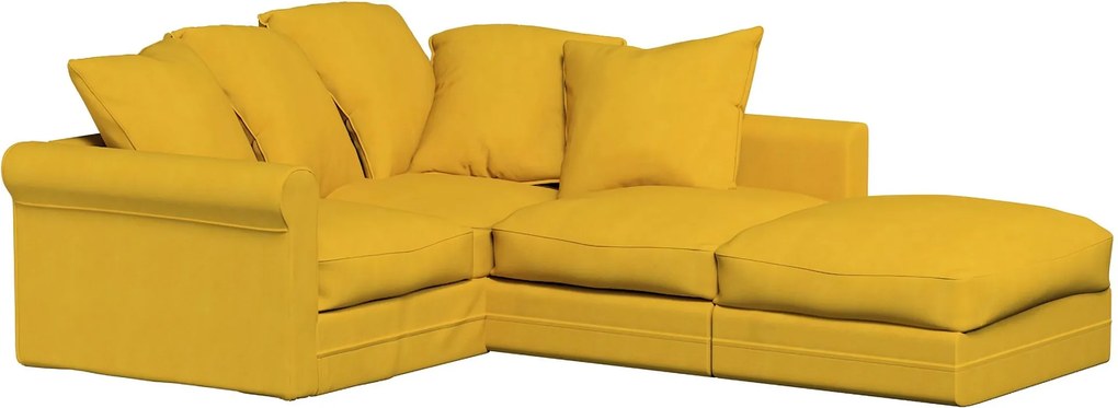 Potah rohového dílu Grönlid barva žlutá látka pletený vzor