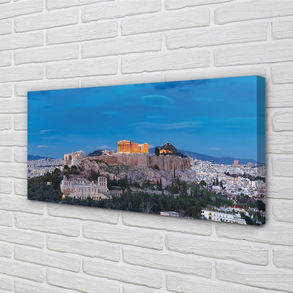 Obrazy na plátně Řecko Panorama v Aténách 125x50 cm