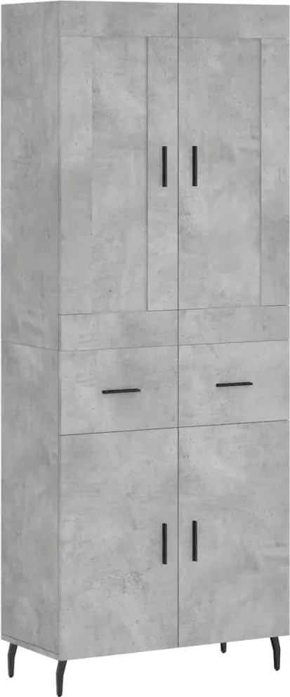 Skříň highboard betonově šedá 69,5x34x180 cm kompozitní dřevo 3199893