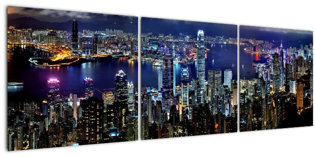 Obraz mrakodrapů v noci (150x50 cm), 40 dalších rozměrů