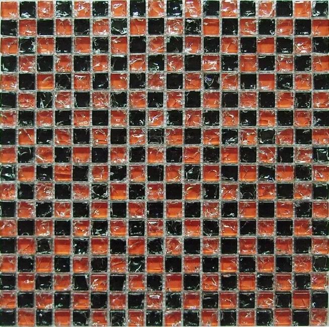 Maxwhite JSM-BL001 Mozaika skleněná, černá, červená  29,7 x 29,7 cm