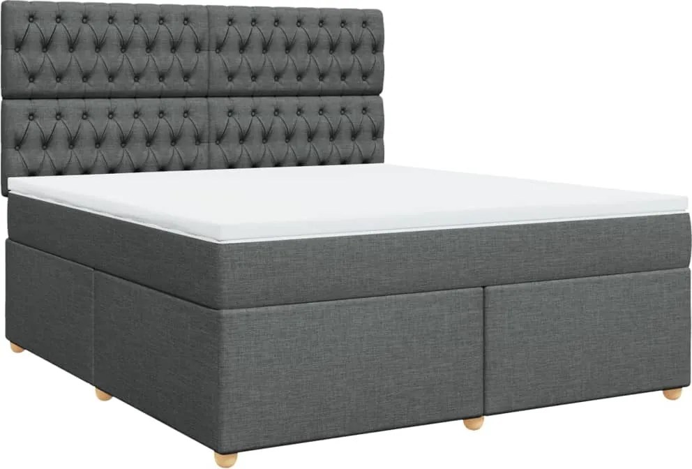 Box spring postel s matrací tmavě šedá 180x200 cm textil 3291367