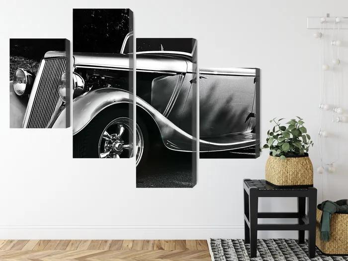 Vícedílný obraz Hot Rod Auto Ve Vintage Stylu Nedostatek Nedostatek Plátno Canvas 80x50
