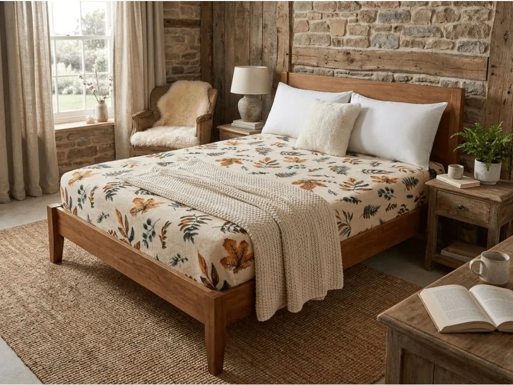 Prostěradlo mikroplyš AUTUMNA 90x200 cm krémové