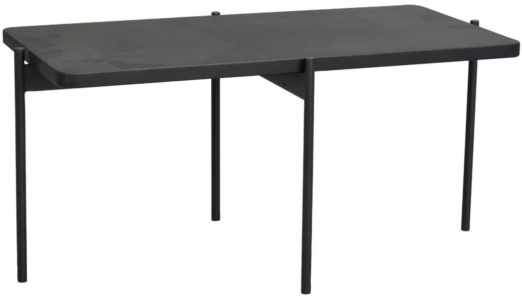 Černý jasanový konferenční stolek ROWICO SHELTON 95 x 50 cm