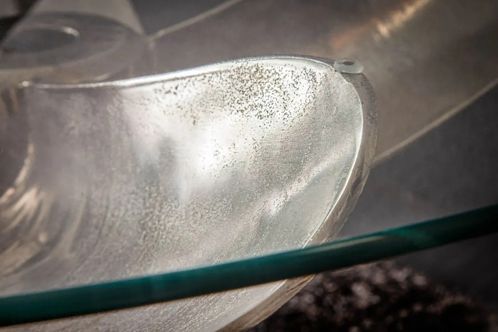 Designový jídelní stůl Propeller 94 cm stříbrný