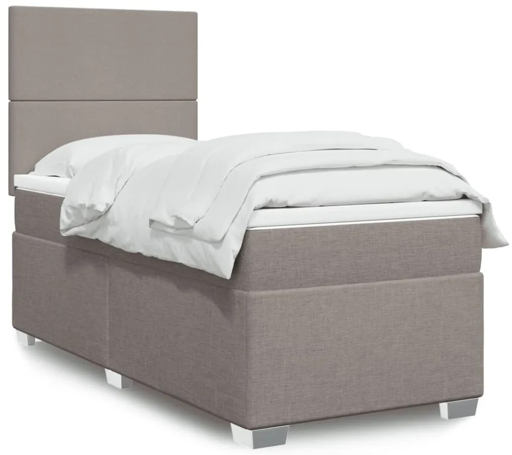 Box spring postel s matrací taupe 90x190 cm textil 3290340