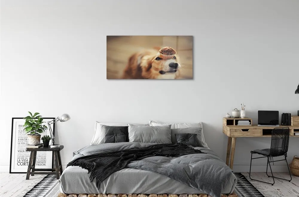 Obraz na skle dog bun 140x70 cm