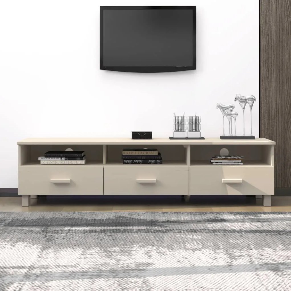 TV stolek HAMAR medově hnědý 158 x 40 x 40 cm masivní borovice 340472