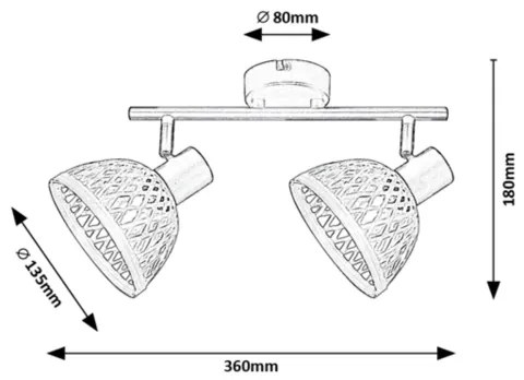 Rabalux 3134 - Bodové svítidlo RATTAN 2xE14/15W/230V ratan