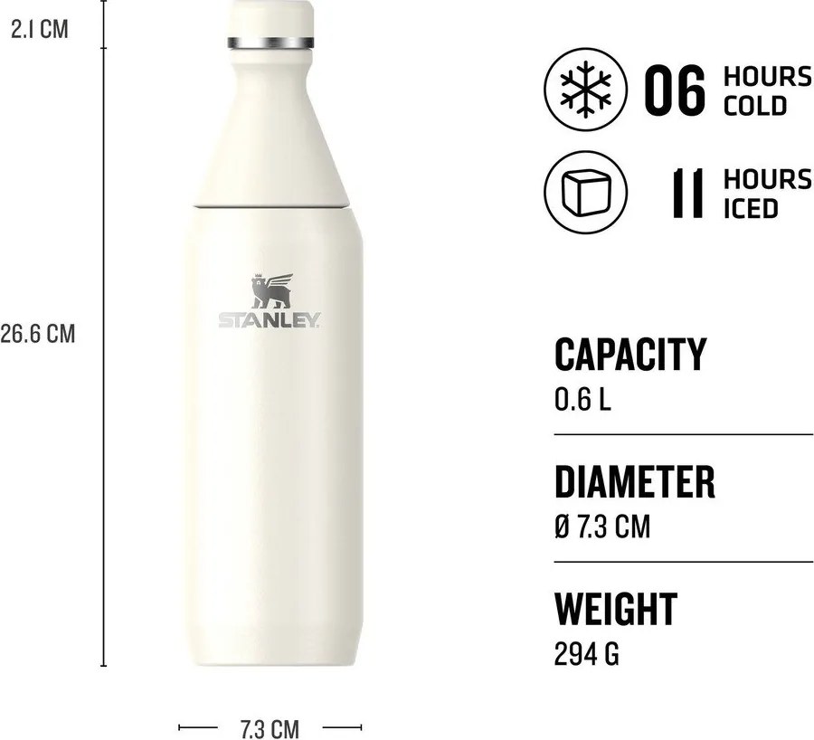 Krémová nerezová lahev 600 ml All Day Slim – Stanley