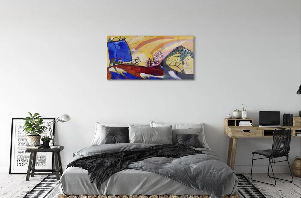 Obraz na skle Venkovské krajiny abstraktní umění 120x60 cm