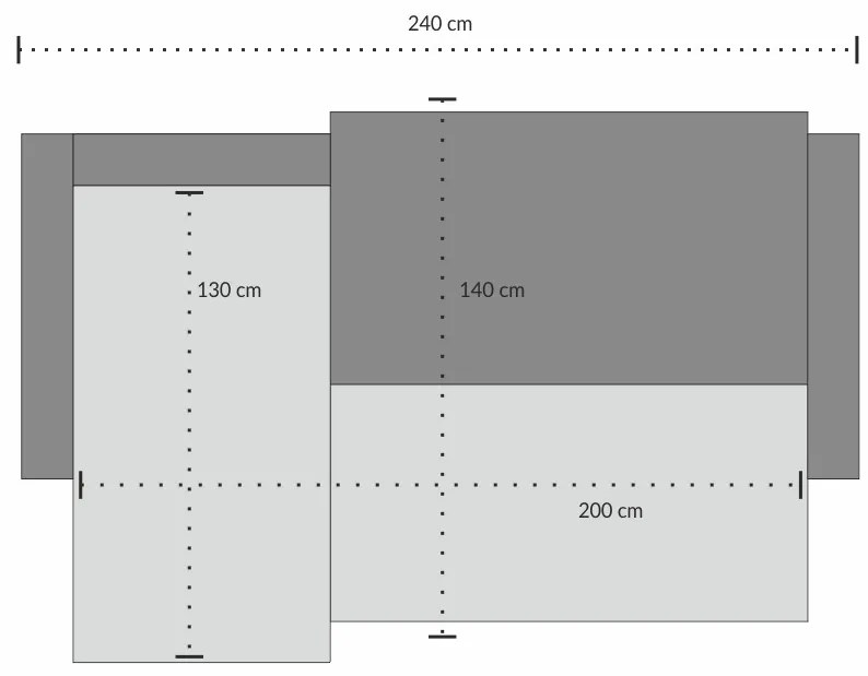 Rohová rozkládací sedačka LOCUS tmavěšedá-černá - SAWANA 96 + SAWANA 14