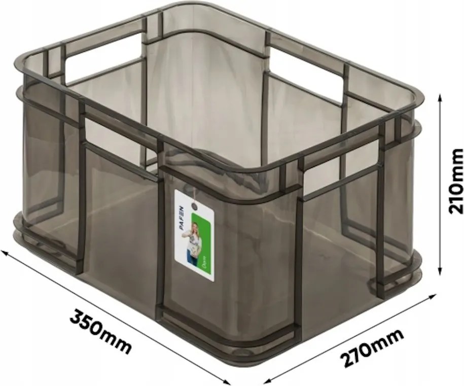 Keeeper Úložný box pro domácnost i dílnu, BRUNO M, 16L, 35 x 27 x 21 cm, kouřový