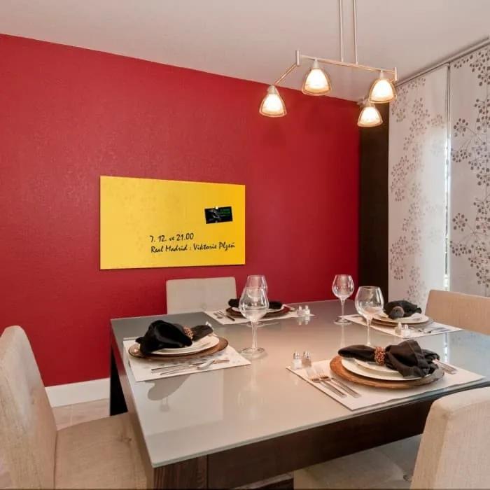 Žlutá exotická skleněná magnetická tabule nalepovací na zeď Smatab® - 100 × 150 cm