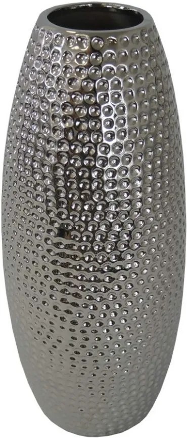 Keramická váza stříbrná 32,5x14 cm
