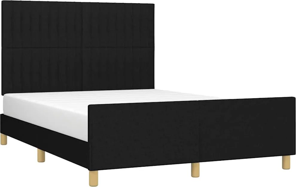 Rám postele bez matrace černý 140 x 190 cm textil 3125213