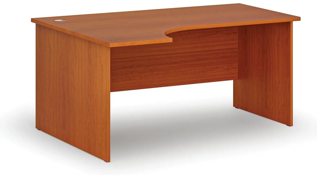 Rohový kancelářský psací stůl PRIMO WOOD, 160x120 cm, levý, třešeň