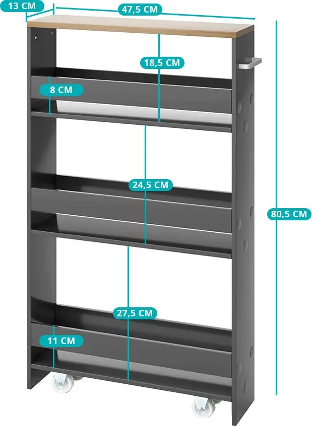 4-patrové úložné zařízení s otevřenými policemi, šedé