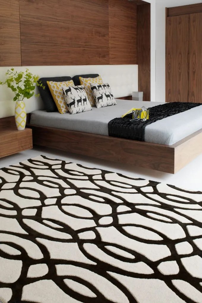Černý koberec Blondie Wire White Rozměry: 70x240 cm