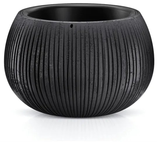 PROSPERPLAST Květináč - BETON BOWL Průměr: 29 cm, Barva: černý beton