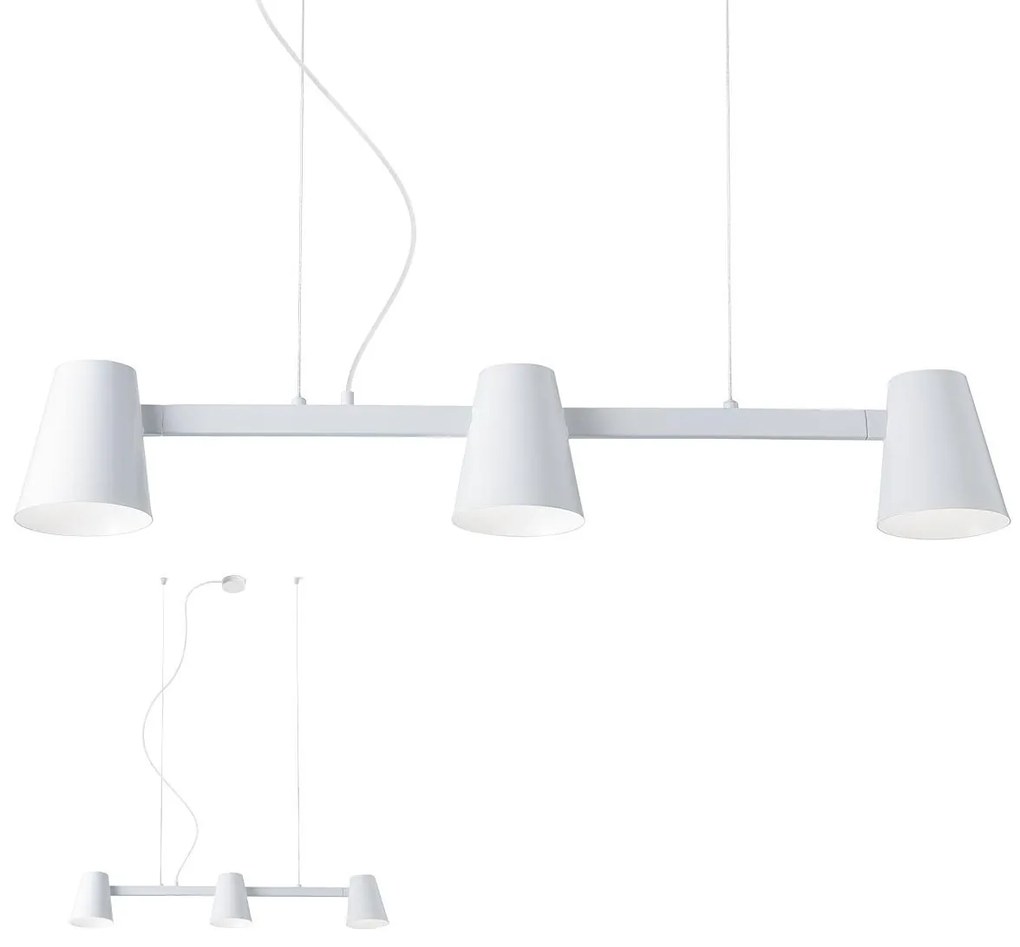 Redo Group 01-1554 Mingo, bílé závěsná lampa v severském stylu, 3x42W E27, délka 100cm