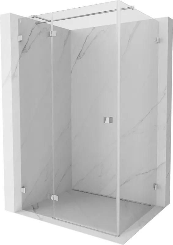 Mexen Lunar T, sklápěcí sprchový kout levý 90 x 110 cm, čiré sklo, chromový profil, 834T-090-110-01-00-L