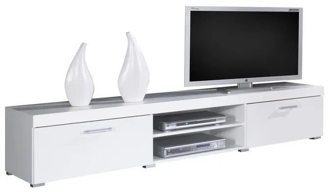 TV stolek Mamba, Barva: bílá / černý lesk