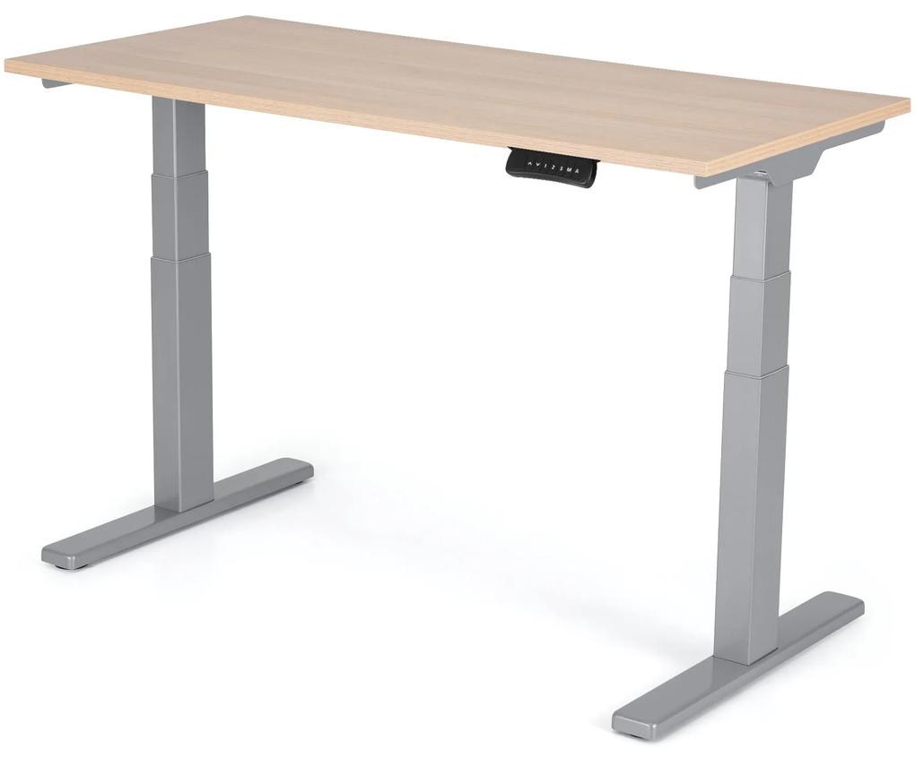 Výškově nastavitelný stůl Liftor 3segmentové nohy premium šedé,   deska 1380 x 650 x 25 mm dub sorano