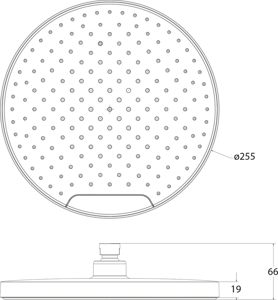 Sapho hlavová sprcha 255 mm plast černá mat SK151B