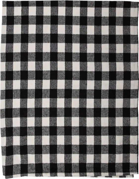 Černo-bílý károvaný pléd - 130*170 cm