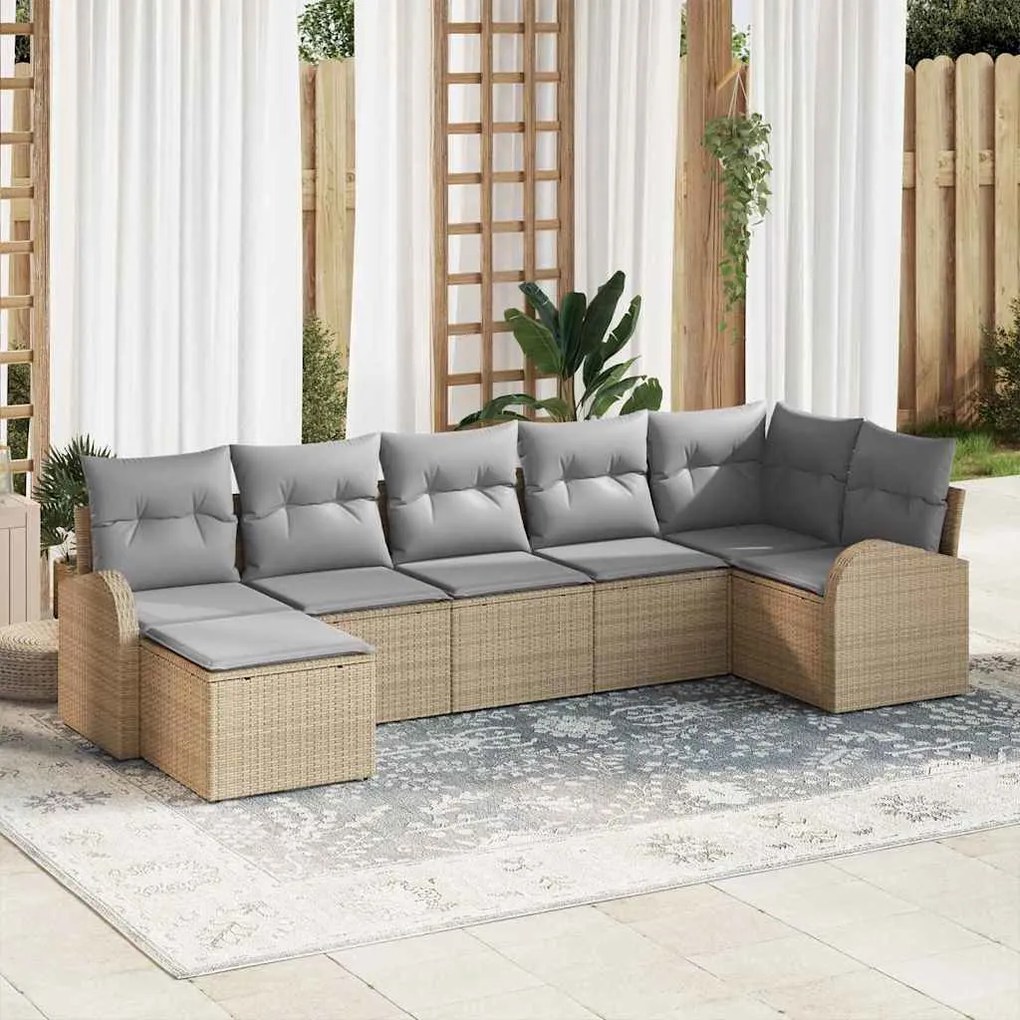 Set pohovek 7 ks Béžová polyratan 3354799
