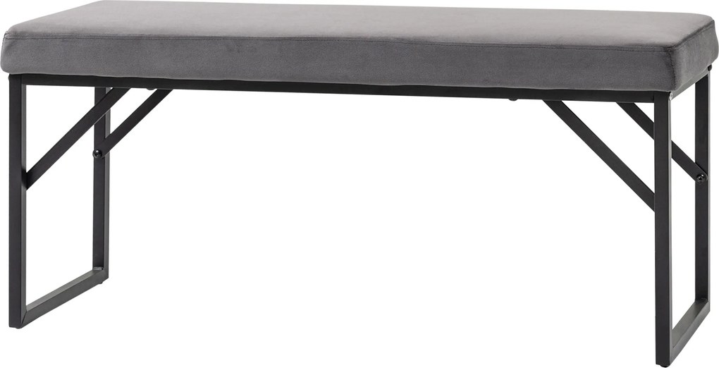 HOMCOM Čalouněná lavice s efektem sametu, lavice na postel se železnými nohami, botníková lavice do ložnice, obývacího pokoje, chodby 100 x 35 x 47 cm