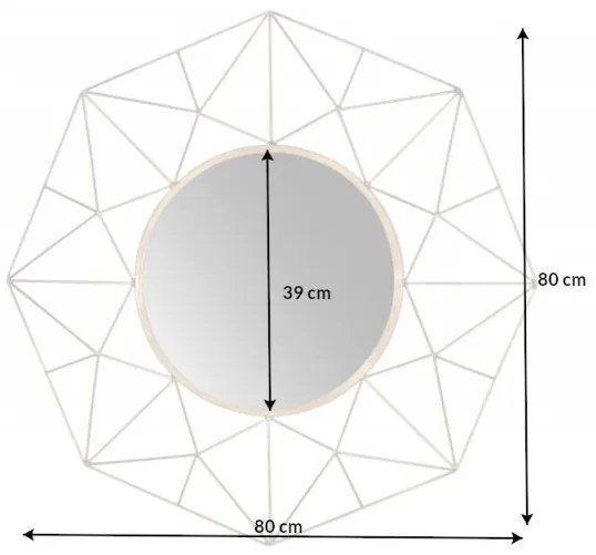 Měděné nástěnné zrcadlo Diamond 80 cm