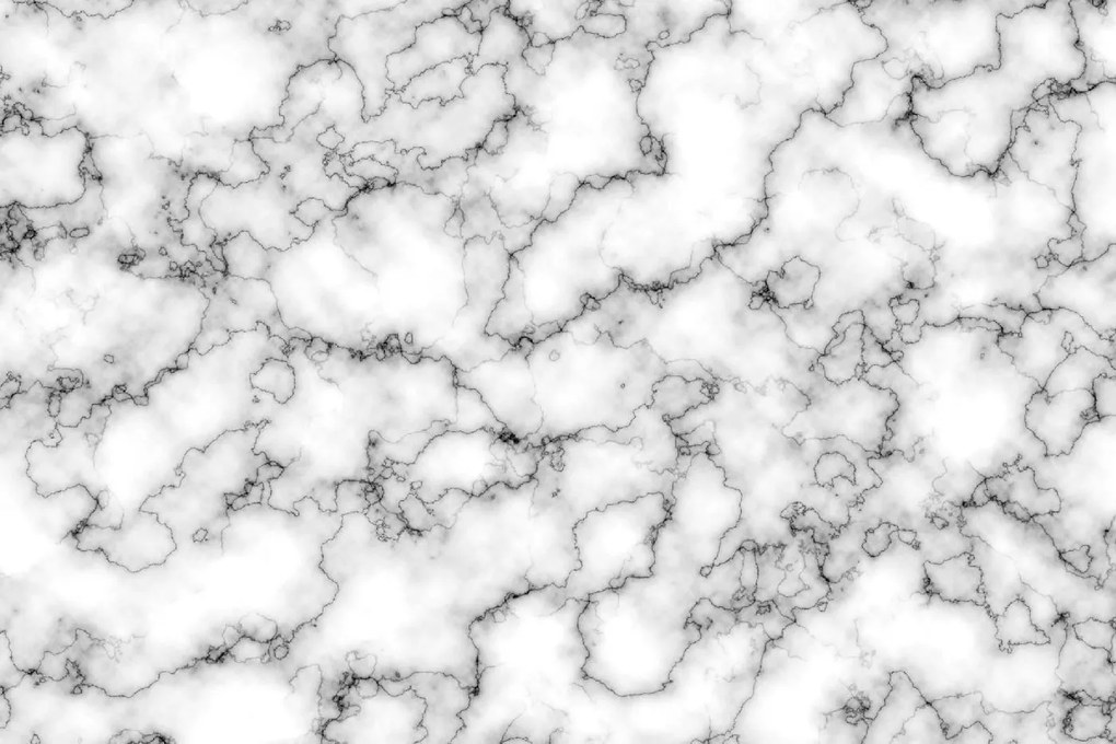 DIMEX | Samolepicí vliesová fototapeta na zeď Bílý mramorový vzor MA-5-2475 | 375 x 250 cm | bílá, černá