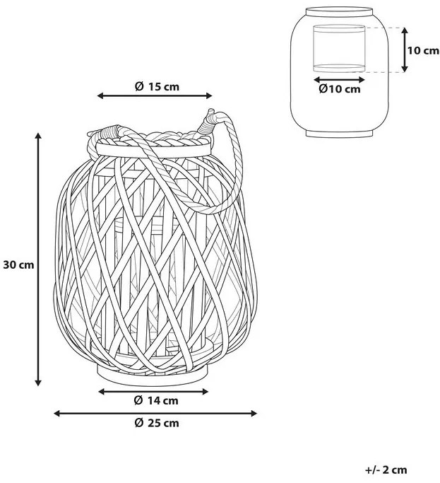 Bílá dekorativní lucerna 30 cm MAURITIUS Beliani