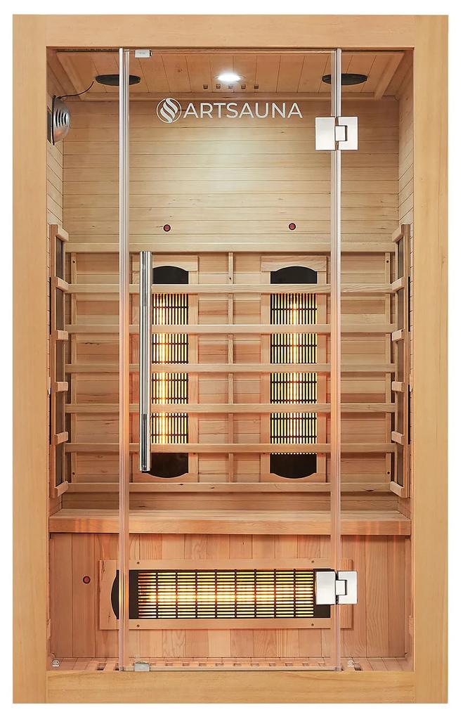 Juskys Infračervená sauna Kiruna120 s duální technologií a dřevem Hemlock