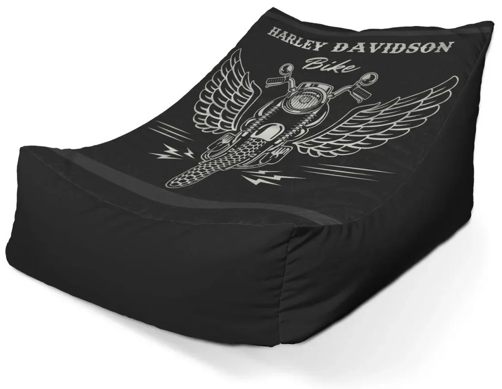 Sablio Sedací vak Lounge Harley-Davidson S křídly - 120 x 100 x 80 cm