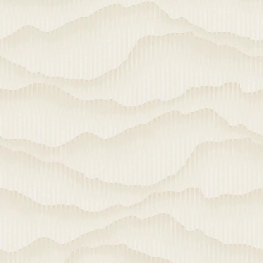 Luxusní bílo-krémová vliesová tapeta s leskem- proužky, vlnky WL220685, Wll-for 2, Vavex