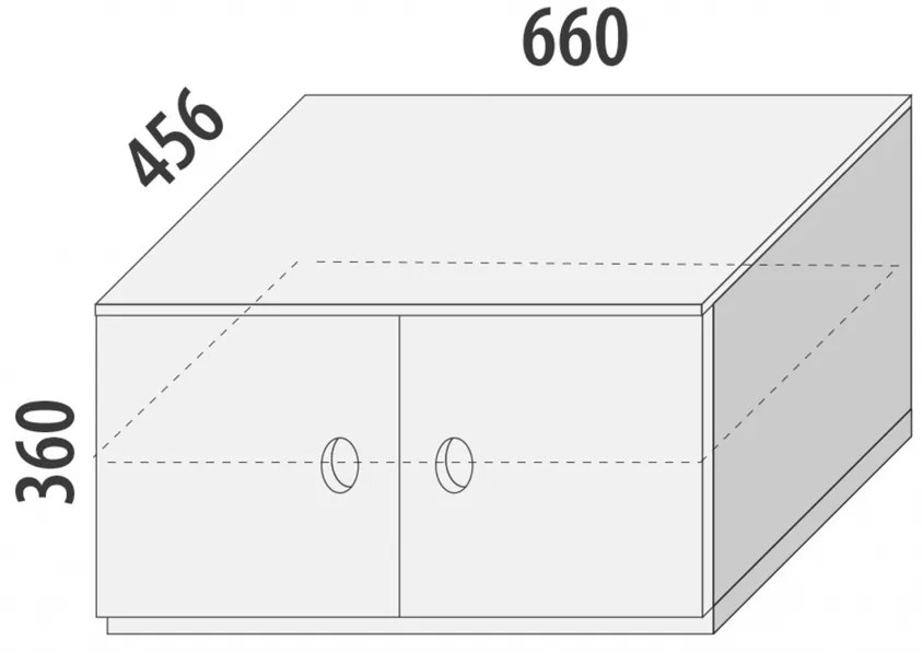 Domestav - DOMINO Skříň 2 dvířková s policí hloubka 456 buk cink, olejovaný