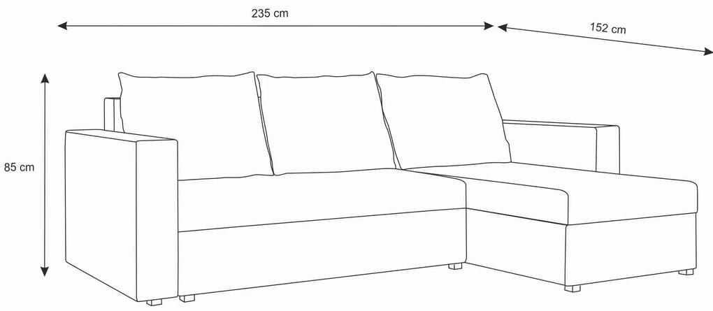 Rohová sedací souprava Hagoo (bílá + šedá) (L). 1042645
