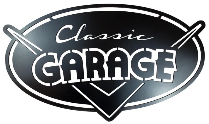 Dřevěná dekorace Classic garage černá (66 x 39 cm) - Kvalitní samolepky.cz