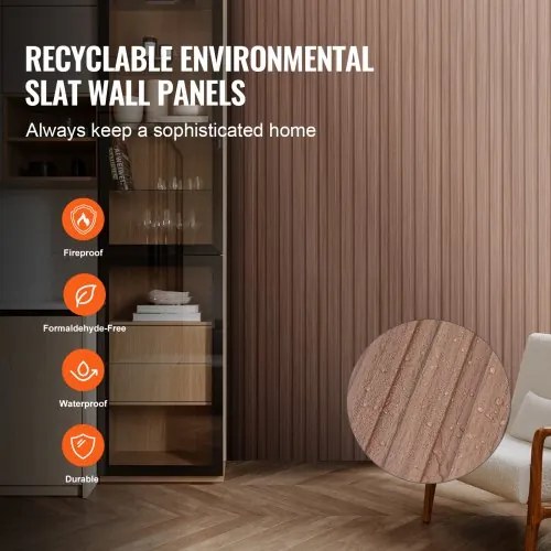dřevěné lamelové akustické panely 8 KS 243,8 × 15,2 cm WPC pro moderní stěnu šedý dub