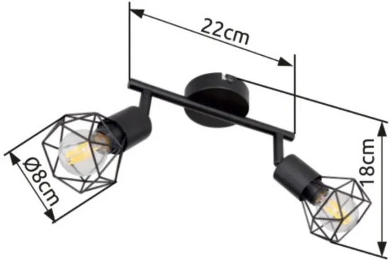 Brilagi - Bodové svítidlo CAGE 2xE14/40W/230V