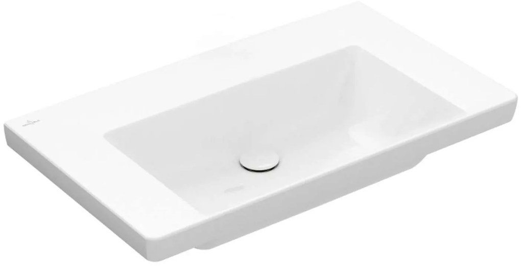 Villeroy & Boch Subway 3.0 - Umyvadlo 80x47 cm, bez přepadu, bez otvoru pro baterii, CeramicPlus, alpská bílá 4A7083R1