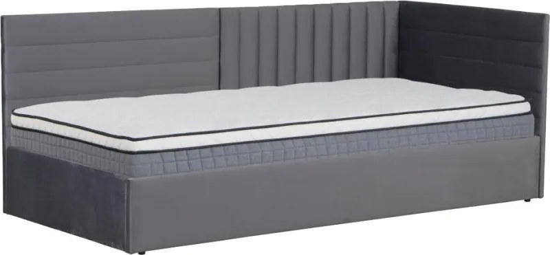 Postel MEVIA 90x200, šedá Velvet látka Kondela 0000408416