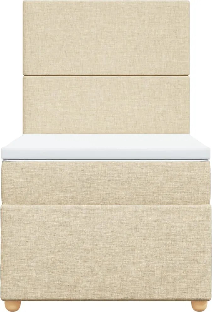 Box spring postel s matrací krémová 90x190 cm textil 3293433