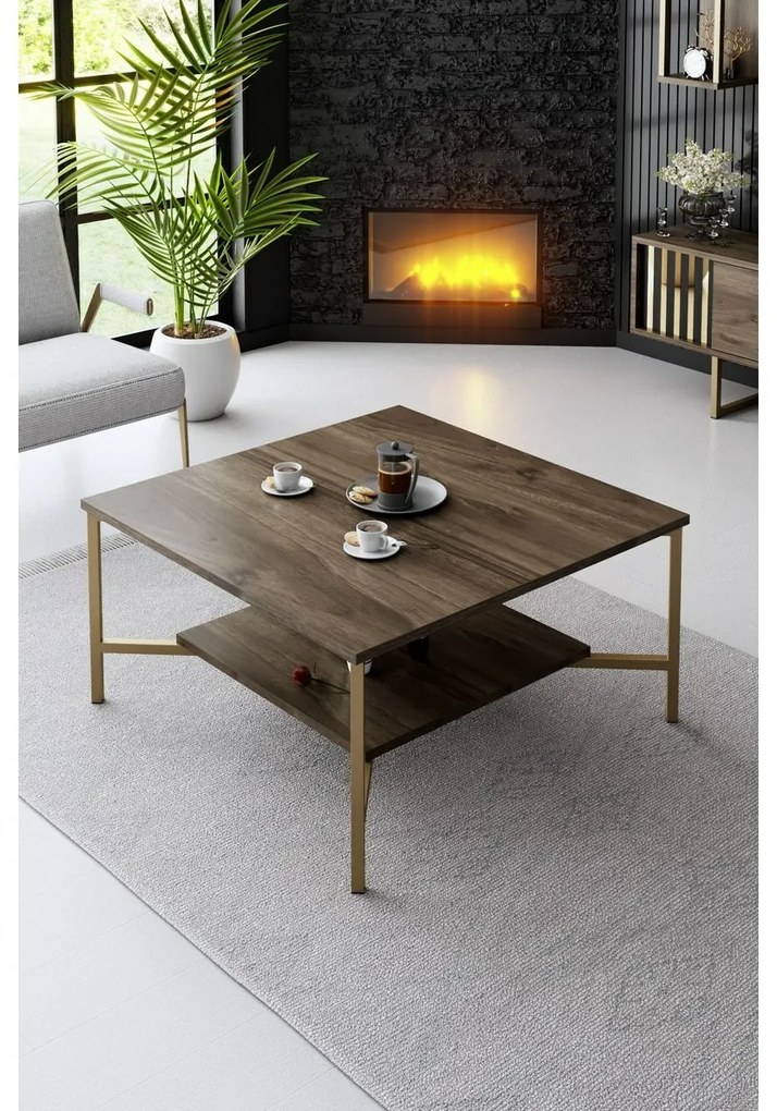 Konferenční stolek Gold Line Walnut